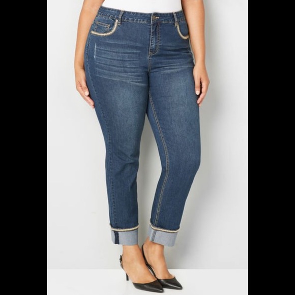 Jeans | Chevron Stitch Convertible Cuff Straight Jean | Poshmark